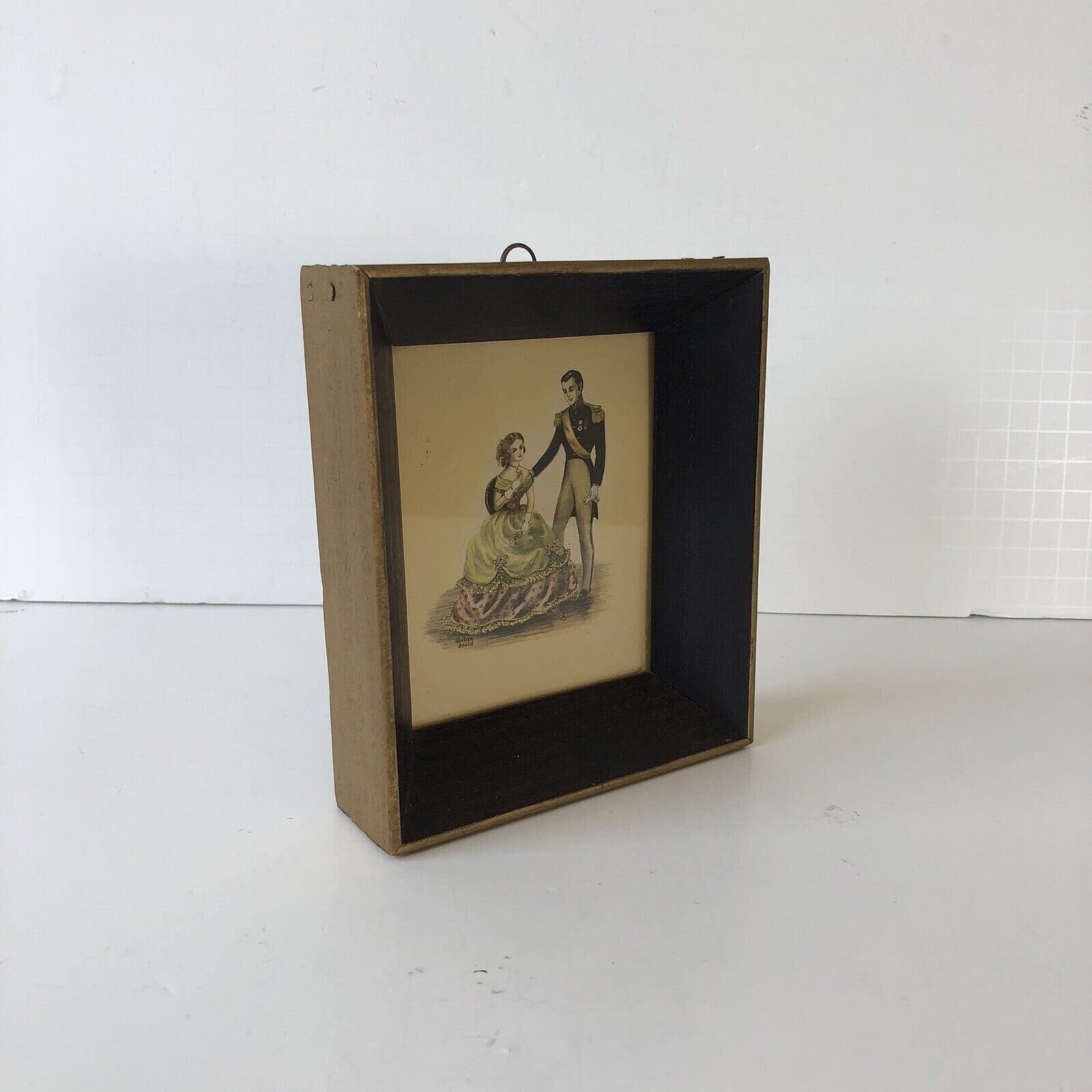 Vintage Stan David Wood Framed Print Dancing Couples 4”x5” Victorian ...