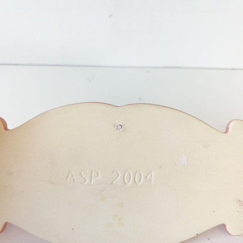 Vintage Ceramic Wall Door Plaque Sign Pink Steeped in Charm ...