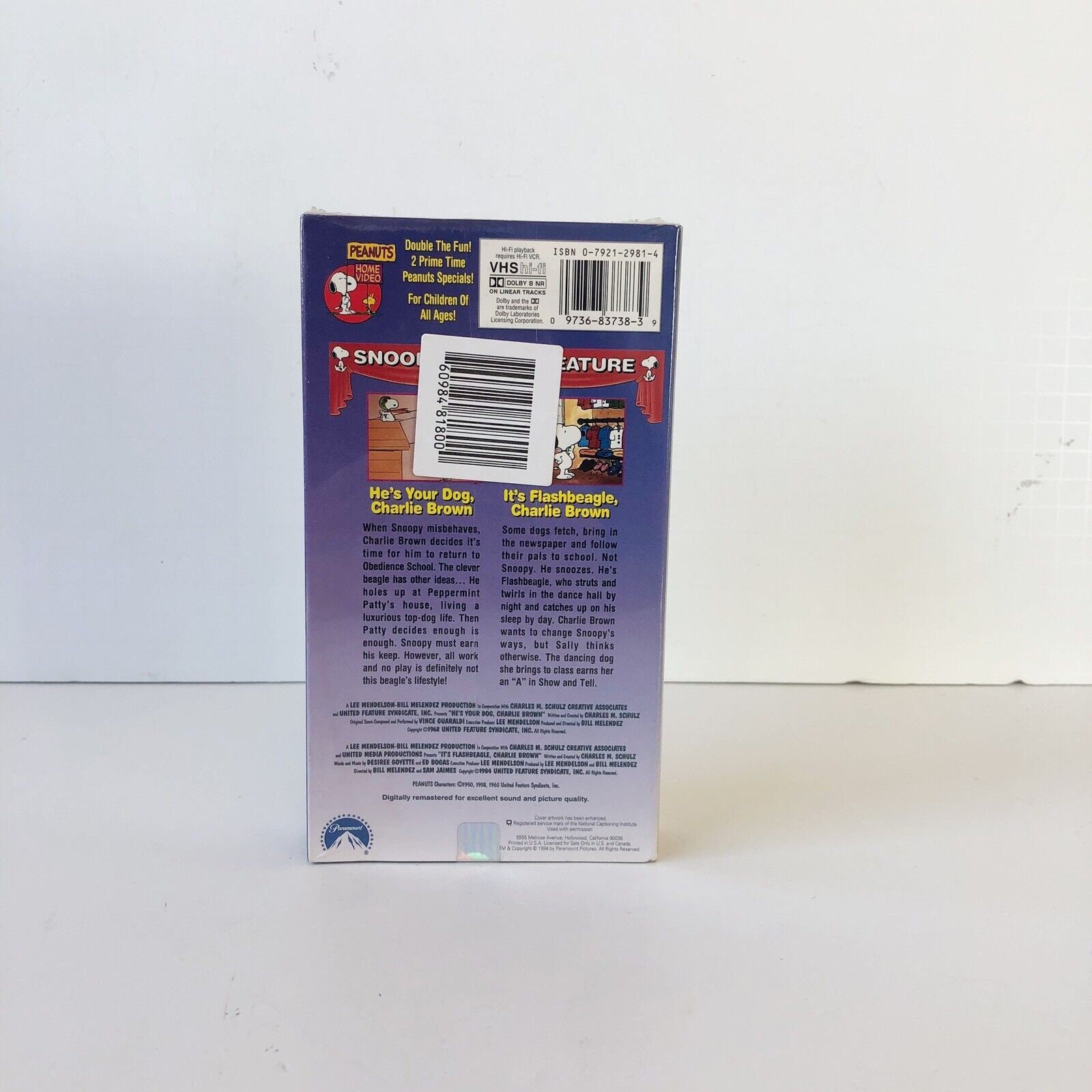 Snoopy Double Feature VHS Flashbeagle & Here's Your Dog Charlie Brown ...