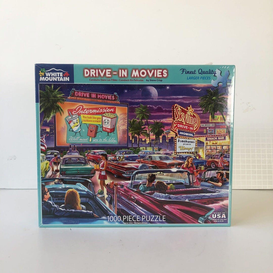 White Mountain Puzzle Drive-in Movies 1000 Piece Puzzle Nostalgic New ...