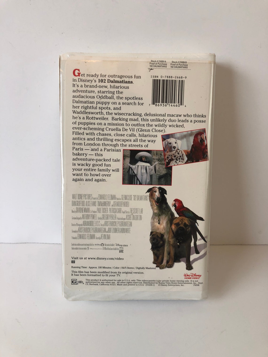 Walt Disney’s 102 Dalmatians Live Action Movie (VHS, 2001) Vintage ...