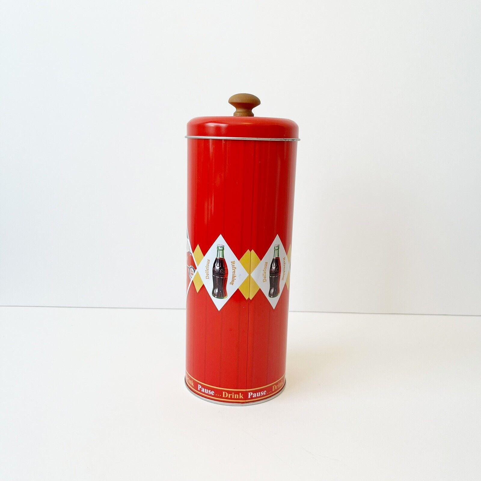 Coca-cola Red Tin Straw Holder Container Original Straws Pause for Coke ...