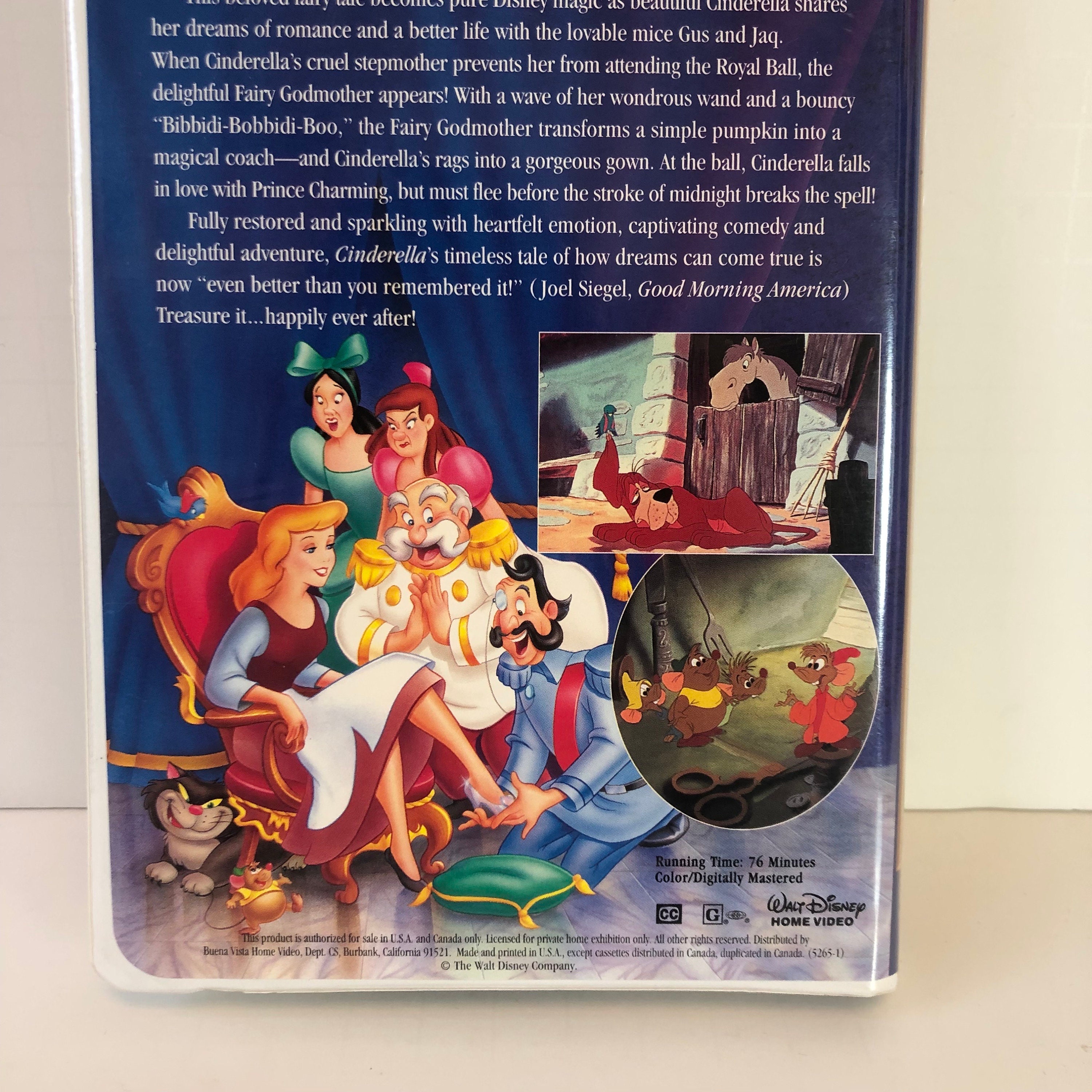 Walt Disneys Cinderella VHS, 1995 Masterpiece Edition Clamshell - Etsy