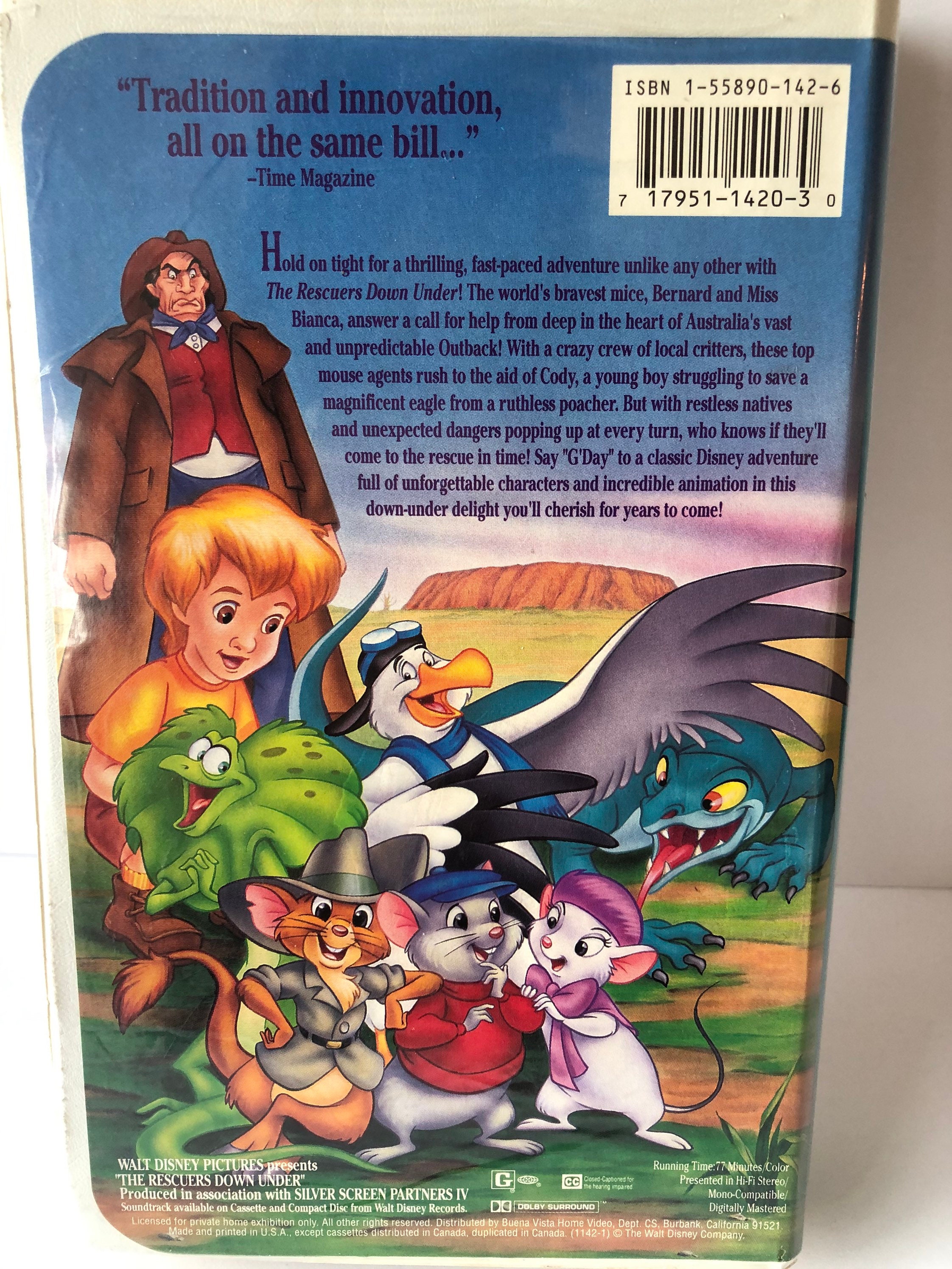 Walt Disney’s the Rescuers Down Under (VHS, 1991) Clamshell - Etsy