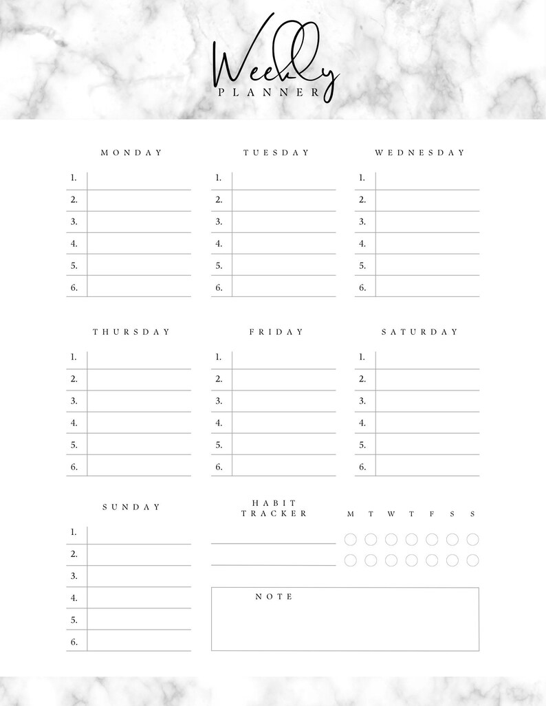 Weekly to Do Planner Organizer | Instant Download - Etsy