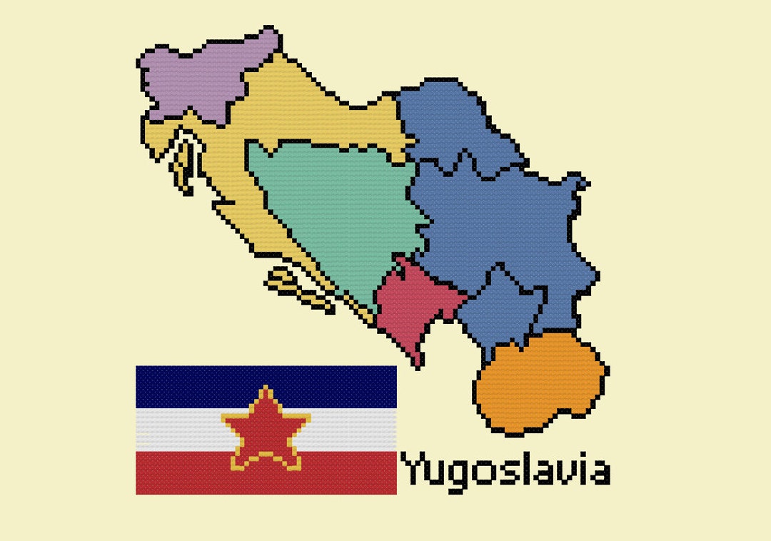 Yugoslavia Map Cross Stitch Pattern - Etsy