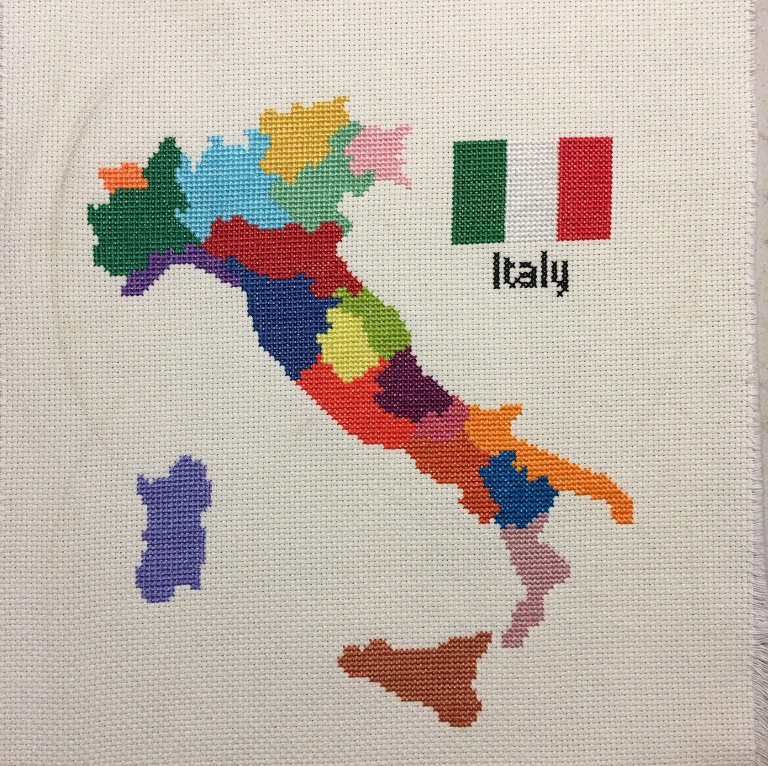 Italy Map Cross Stitch Pattern - Etsy
