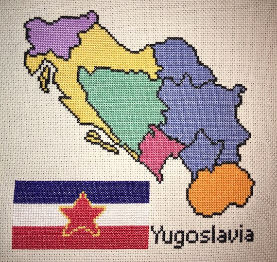 Yugoslavia Map Cross Stitch Pattern | Etsy