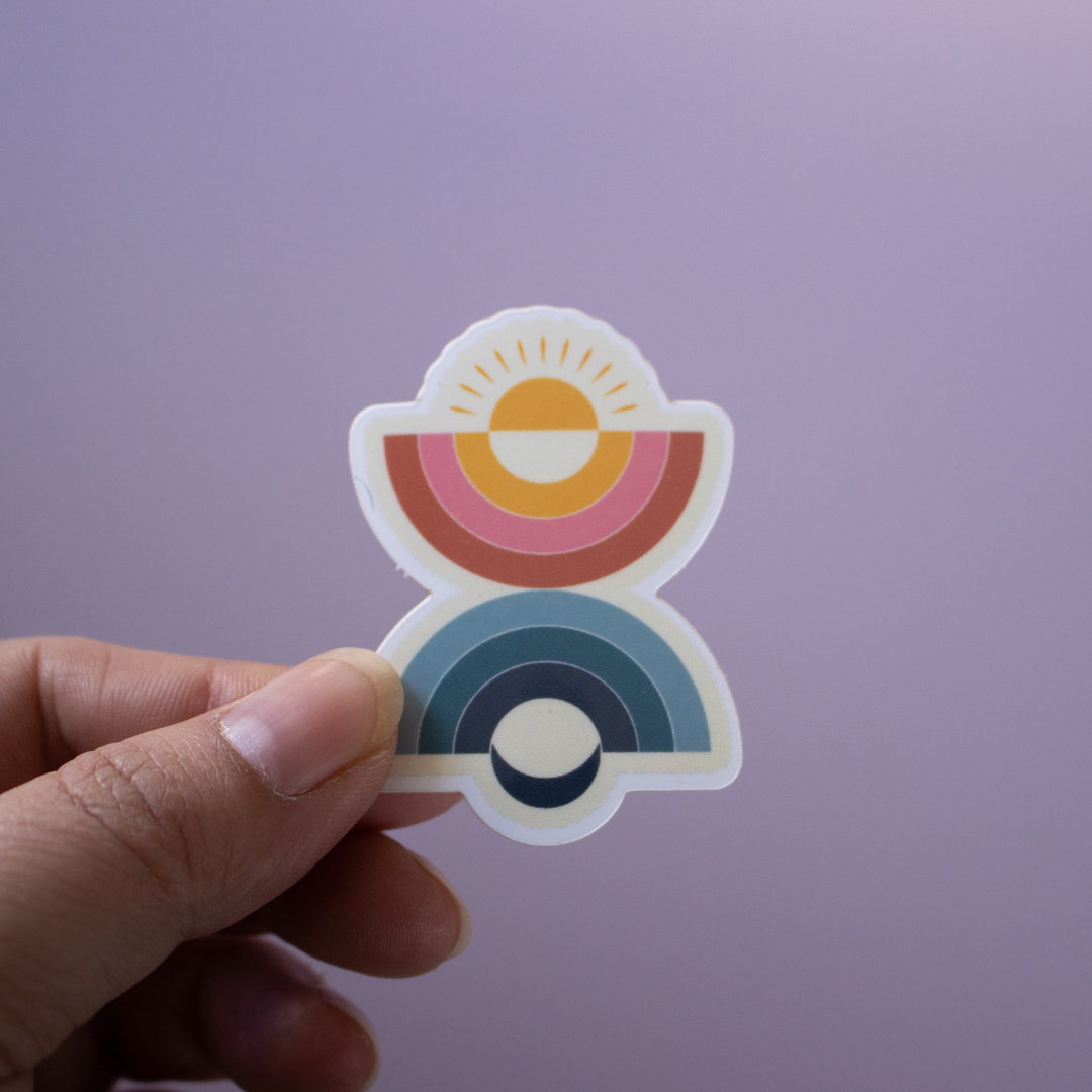 Sunrise Moonrise Sticker/abstract Rainbow Sticker/sun and Moon - Etsy
