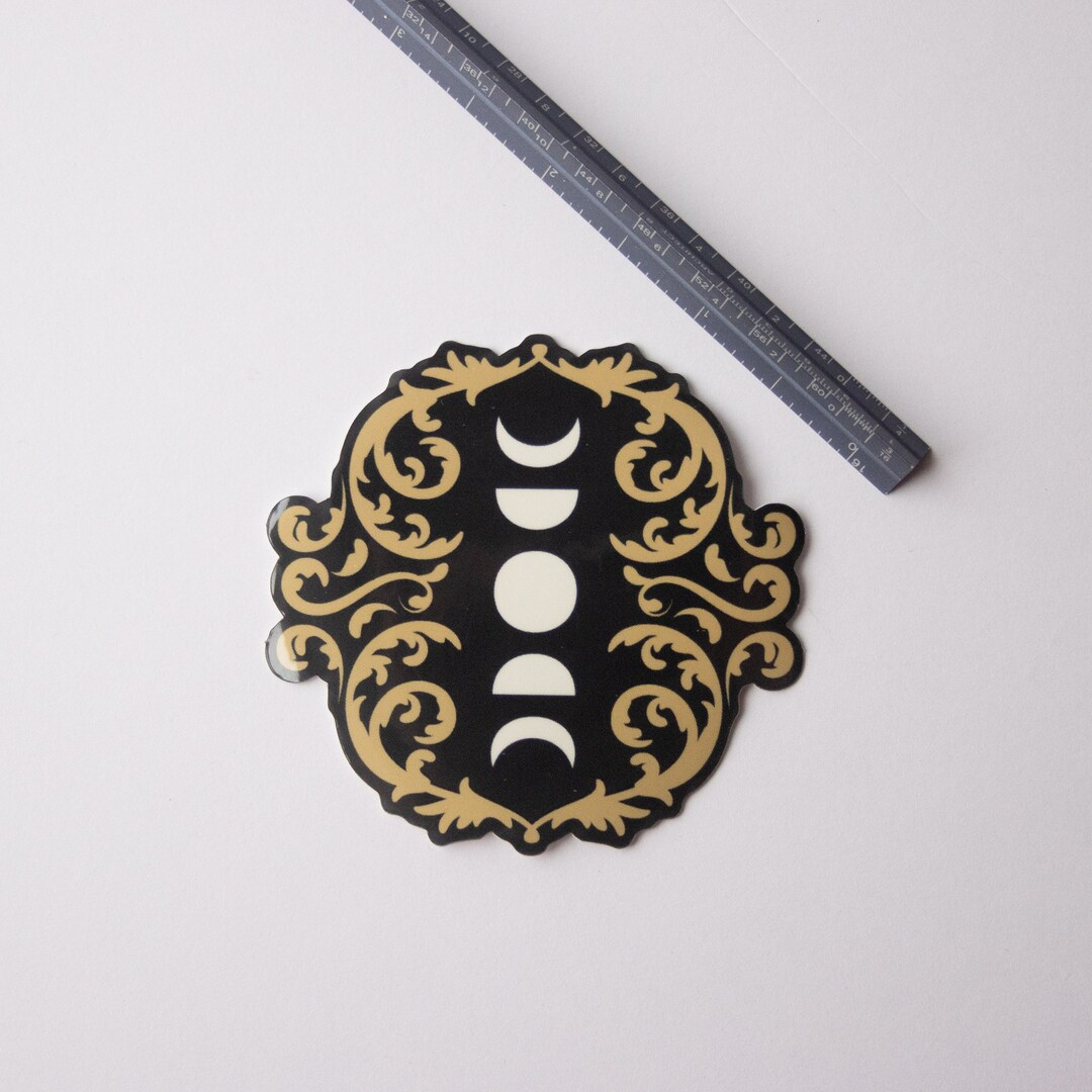 Lunar Cycle Sticker/moon Phase Sticker/scrollwork Sticker/gothic ...