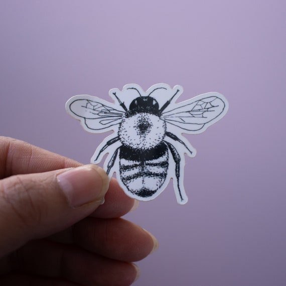 Bee Illustration Sticker/ink Drawing/bee Drawing Sticker | Etsy