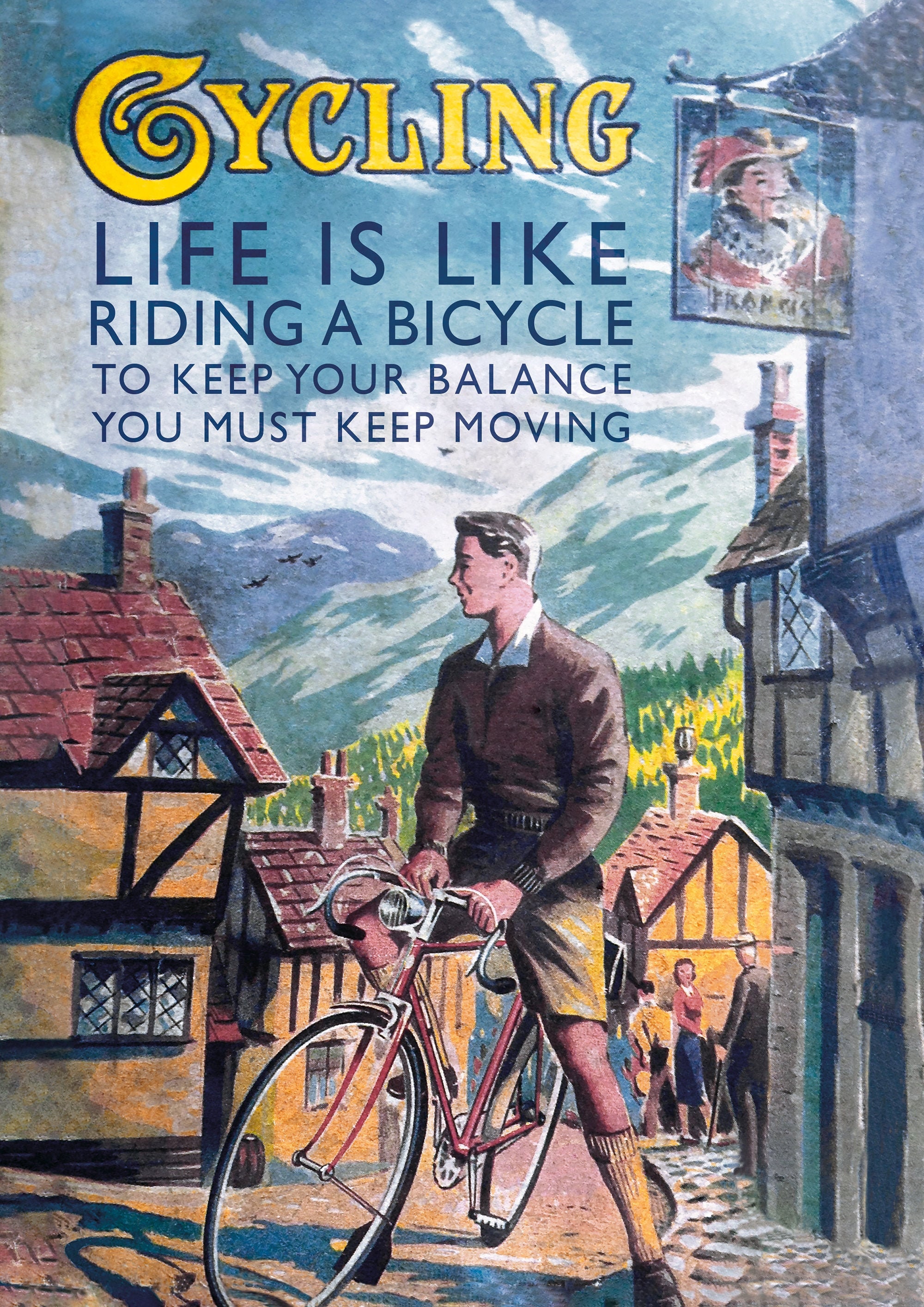 Vintage Cycling Motivational Poster – Instant Digital Download - Etsy