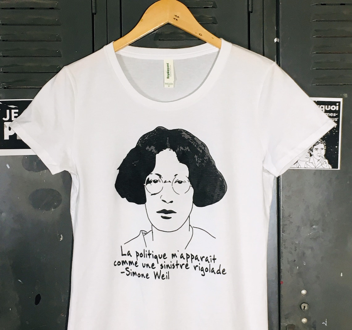 T-shirt of Simone Weil printed on Organic Cotton - Etsy