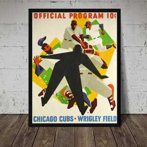 1965 CHICAGO CUBS Print Vintage Baseball Poster. Retro Baseball Poster ...