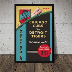 1935 CHICAGO CUBS Print Vintage Baseball Poster Retro - Etsy