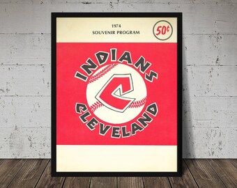 1935 CLEVELAND INDIANS Print Vintage Baseball Poster Retro | Etsy