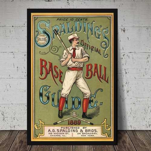 1889 SPALDING BASEBALL GUIDE Print Vintage Baseball Poster - Etsy