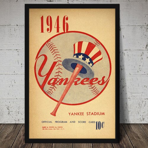 1926 NEW YORK YANKEES Print / Game Ticket Baseball Poster - Etsy