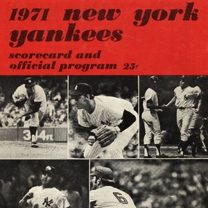 1971 NEW YORK YANKEES Print Vintage Baseball Poster Retro - Etsy