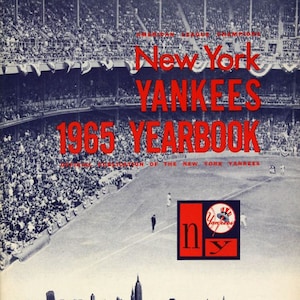 1965 NEW YORK YANKEES Print Vintage Baseball Poster, Retro Baseball ...