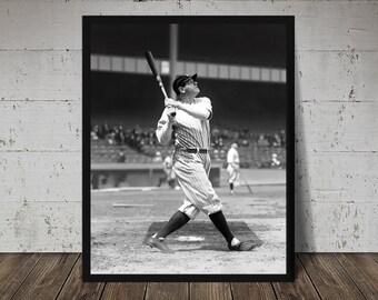 BABE RUTH Print Vintage Baseball Poster Retro Baseball | Etsy