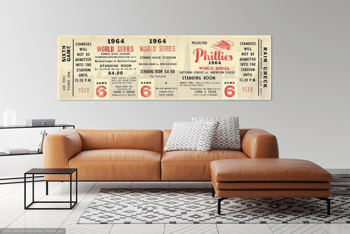 WRAPPED CANVAS 1964 Philadelphia PHILLIES print / game | Etsy