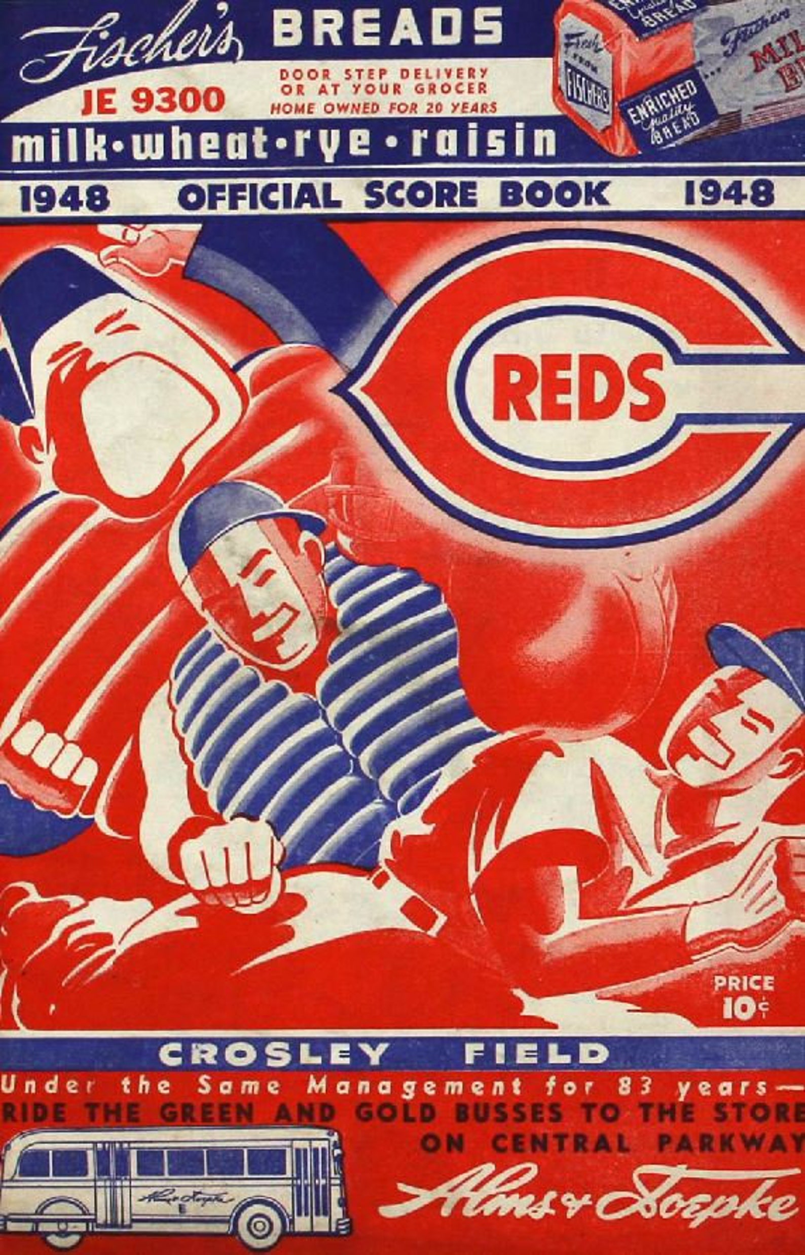 1948 CINCINNATI REDS Print Vintage Baseball Poster. Retro - Etsy