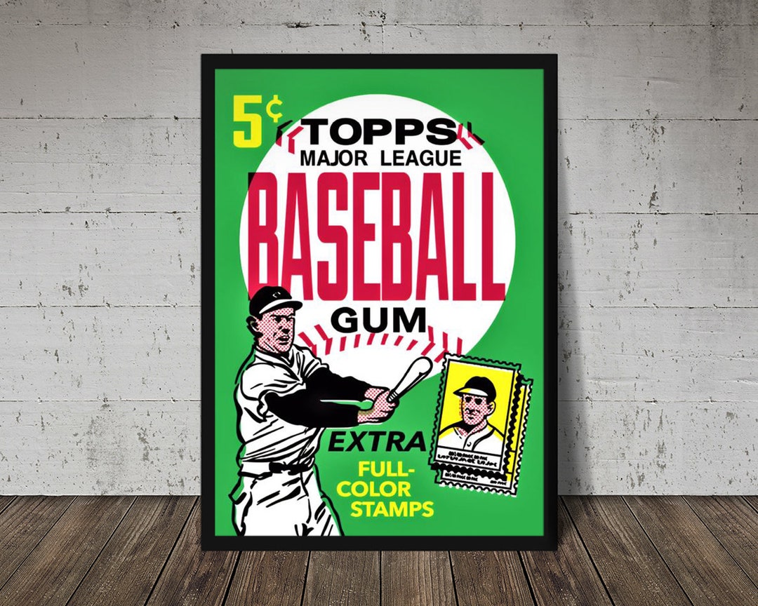 1962 TOPPS BASEBALL CARDS Print Vintage Baseball Poster, Retro Baseball ...