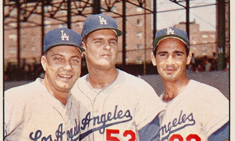 1963 DODGER'S BIG THREE Topps 412 Card Print Featuring | Etsy