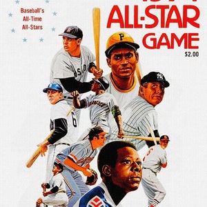 1974 ALL-STAR GAME Print Vintage Baseball Poster, Retro Baseball Poster ...