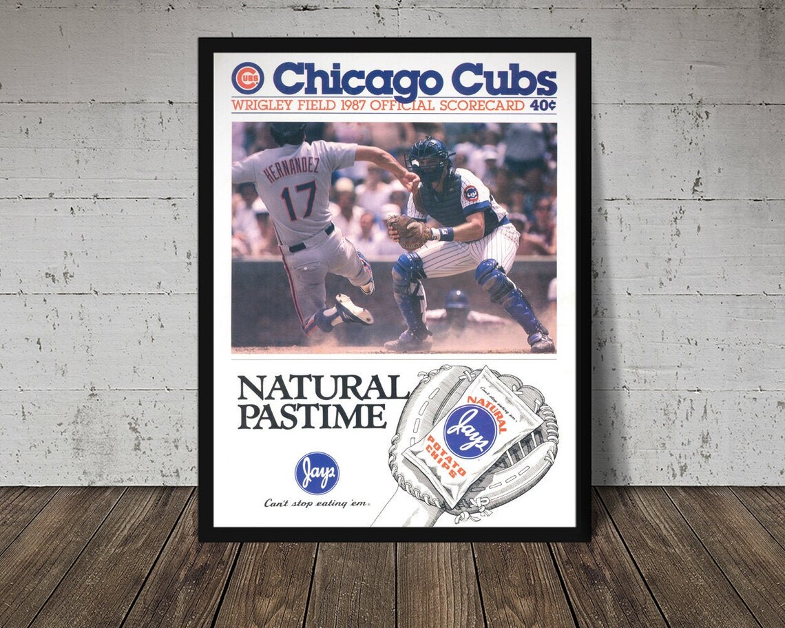1987 CHICAGO CUBS Print Vintage Baseball Poster Retro - Etsy