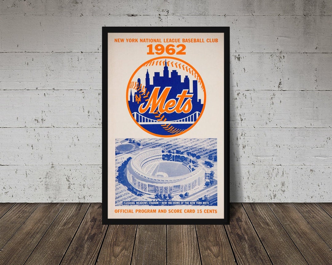 1962 NEW YORK METS Print Vintage Baseball Poster, Retro Baseball Poster ...