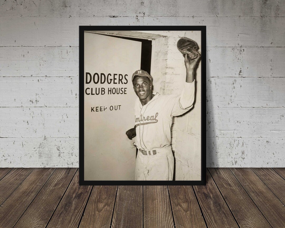 1947 JACKIE ROBINSON Print Vintage Baseball Poster, Retro Baseball ...