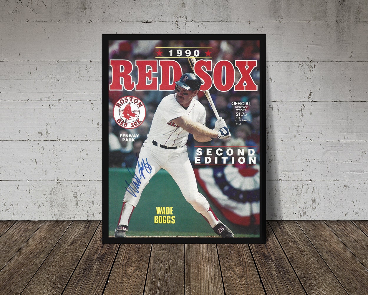 1990 BOSTON RED SOX print Vintage Baseball Poster Retro | Etsy