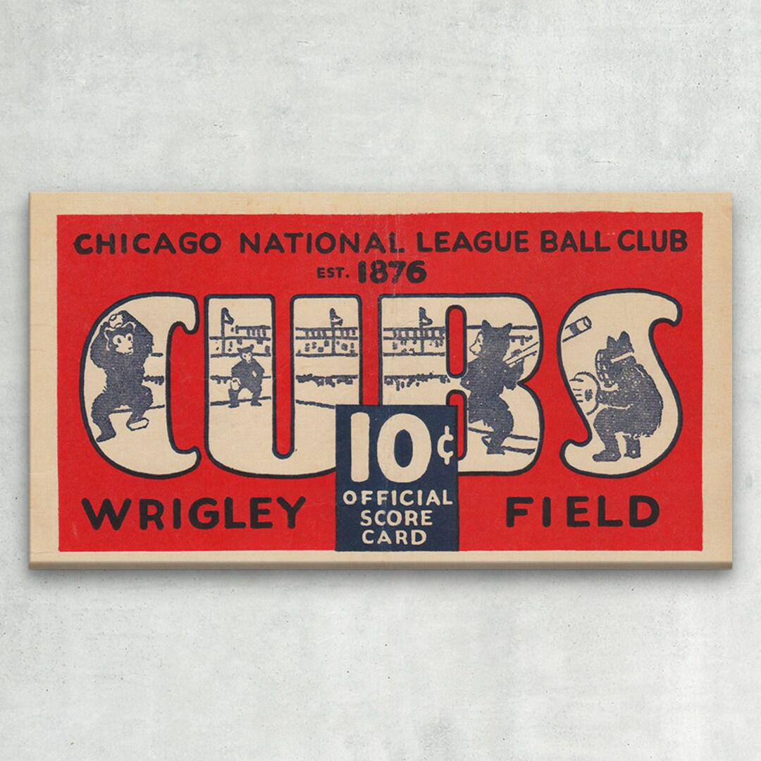 WRAPPED CANVAS 1929 Chicago CUBS Print Vintage Baseball Poster. Retro ...