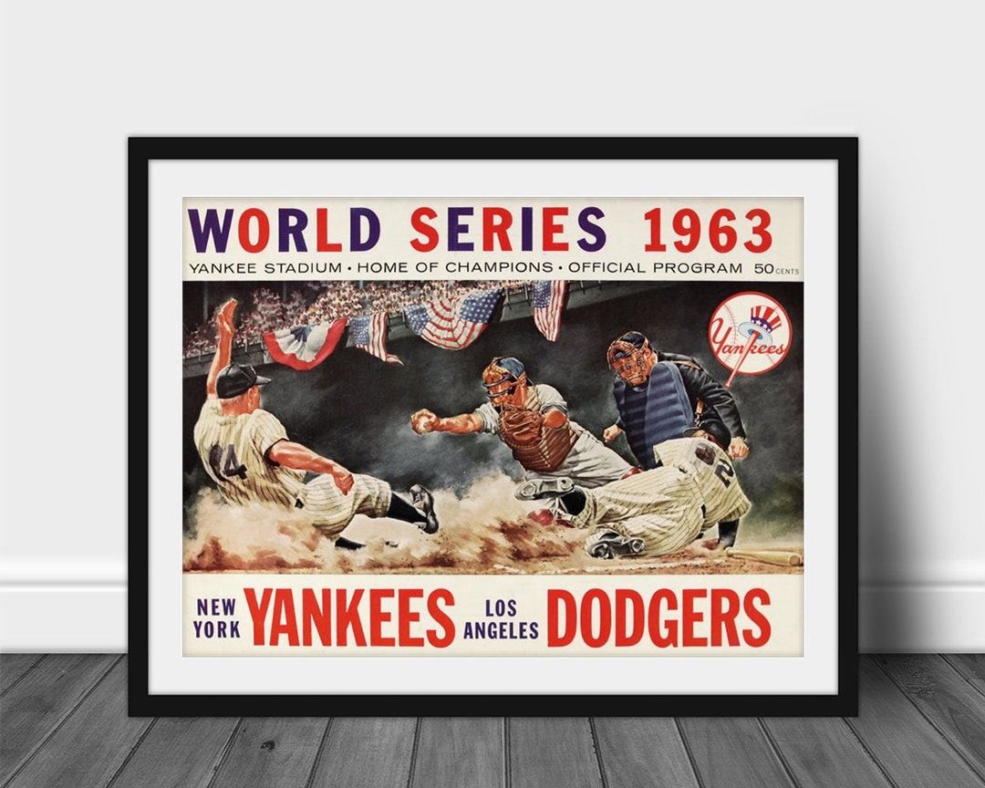 1963 NEW YORK YANKEES Print Vintage Baseball Poster, Retro Baseball ...