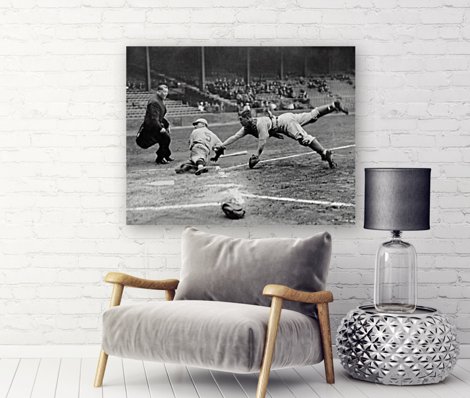 WRAPPED CANVAS 1926 Mickey Cochrane Catcher Photo - Etsy