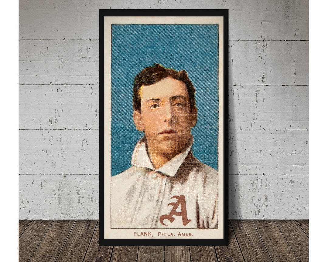 1909 EDDIE PLANK T206 Baseball Card Print Vintage Baseball Poster, Rare ...