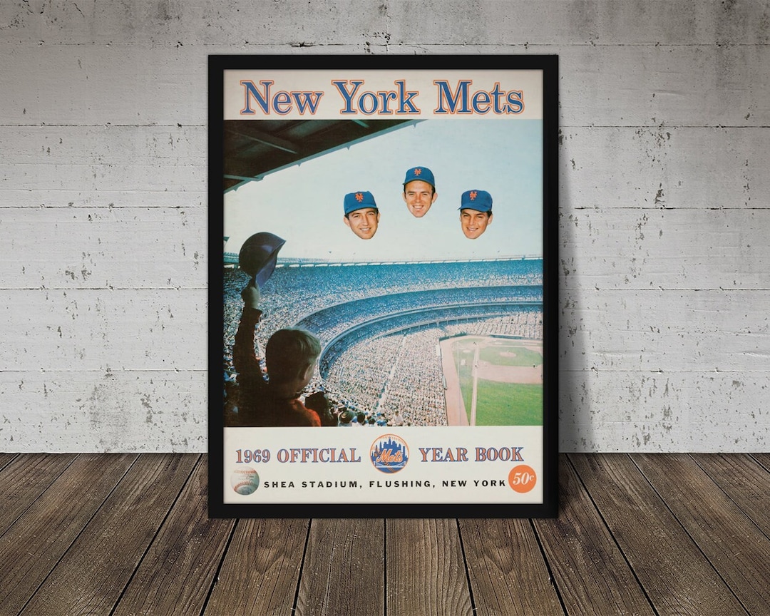 1969 NEW YORK miracle METS Print Vintage Baseball Poster, Retro ...