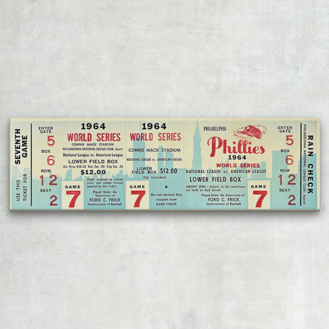 WRAPPED CANVAS 1964 Philadelphia PHILLIES Print / Game - Etsy