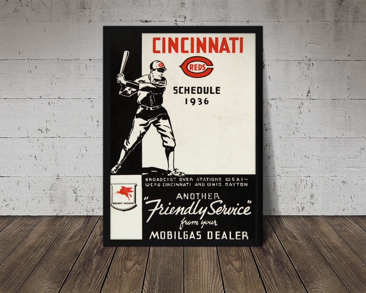 1936 CINCINNATI REDS print Vintage Baseball Poster. Retro | Etsy