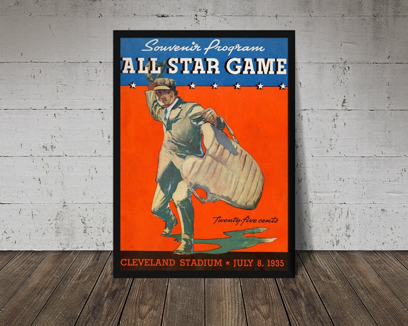 1935 ALL-STAR GAME Print Vintage Baseball Poster. Retro - Etsy