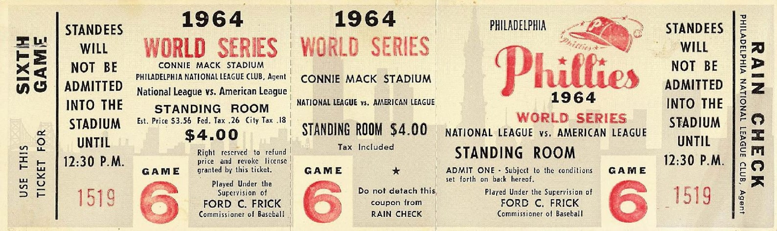 WRAPPED CANVAS 1964 Philadelphia PHILLIES print / game | Etsy