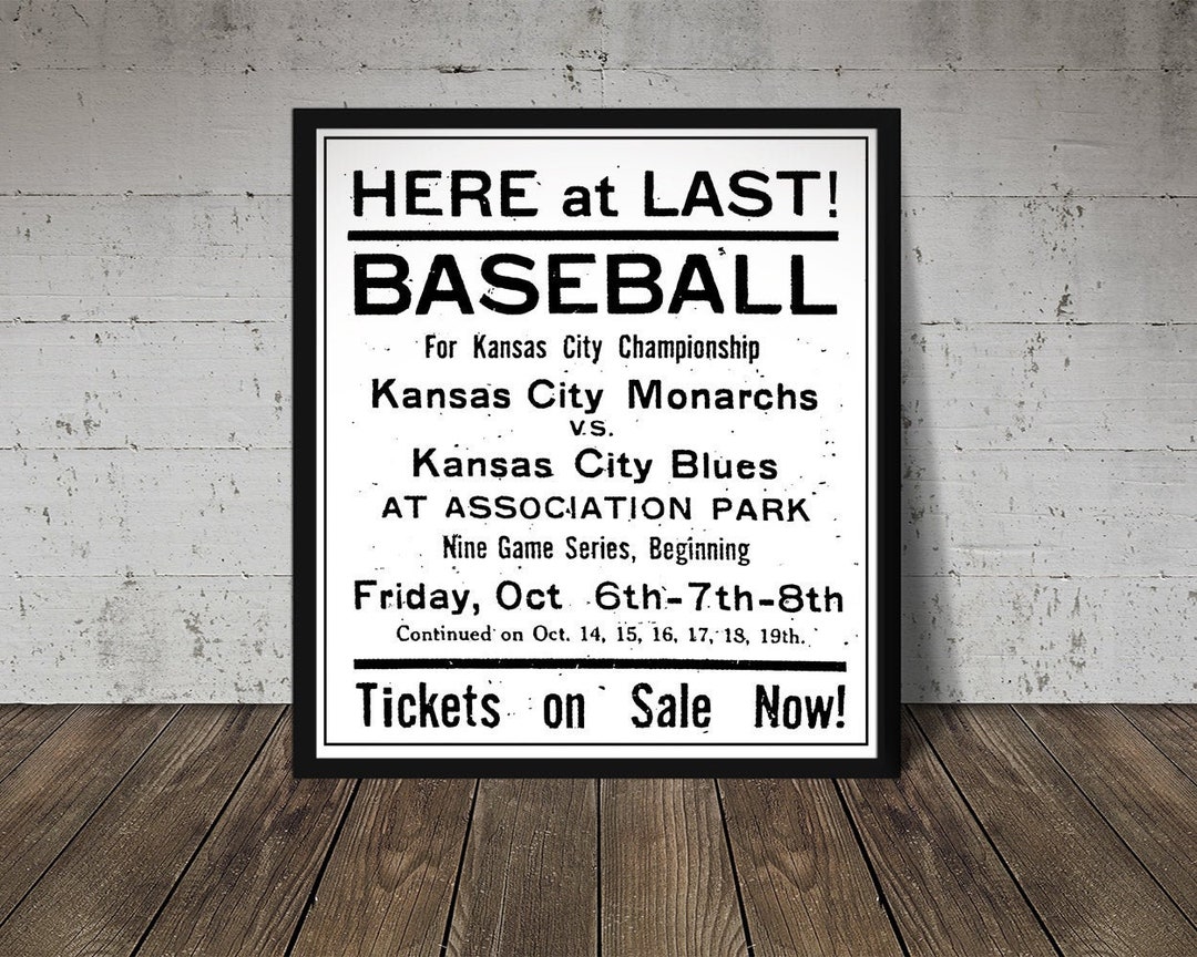 1922 NEGRO NATIONAL LEAGUE Baseball Print Kansas City Monarchs Vintage ...