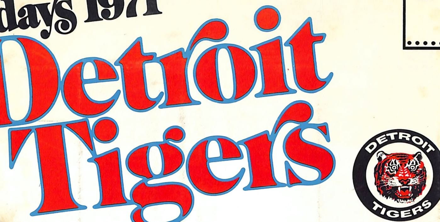 1971 DETROIT TIGERS Print Vintage Baseball Poster Retro | Etsy