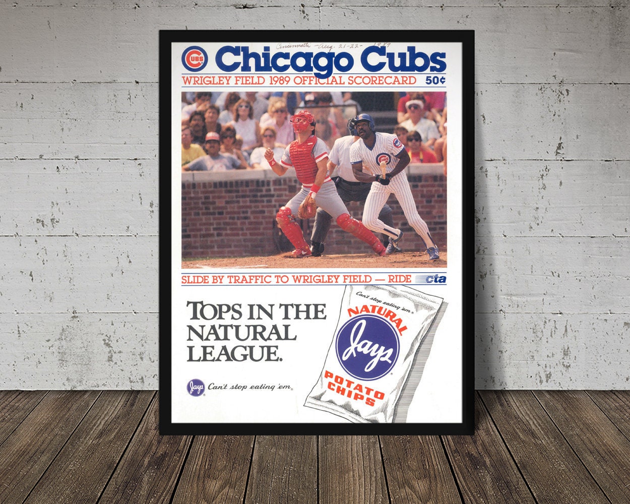 1989 CHICAGO CUBS Print Vintage Baseball Poster Retro | Etsy