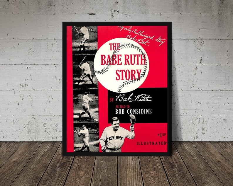 BABE RUTH Print Vintage Baseball Poster Retro Baseball - Etsy