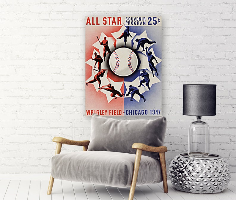 1947 ALL-STAR GAME Print Vintage Baseball Poster. Retro - Etsy