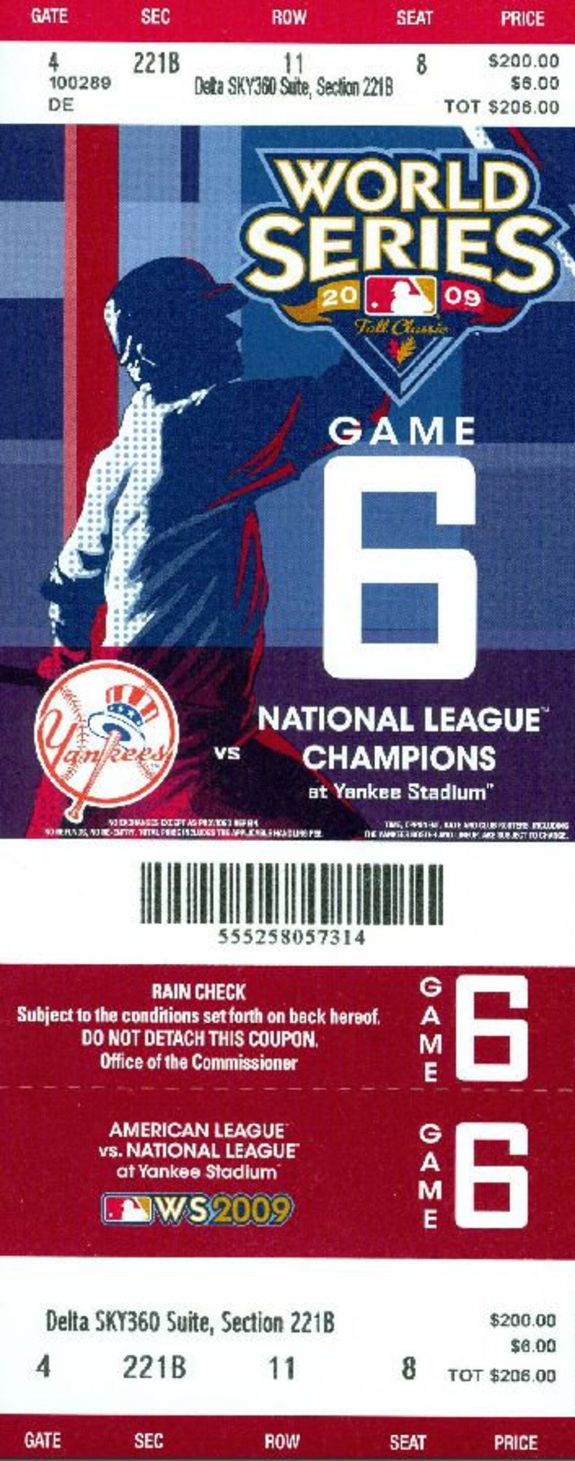 NEW YORK YANKEES 2009 Print / Game Ticket Vintage Baseball | Etsy