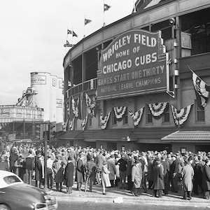 1945 WRIGLEY FIELD Print Chicago Cubs Vintage Baseball Poster, Retro ...